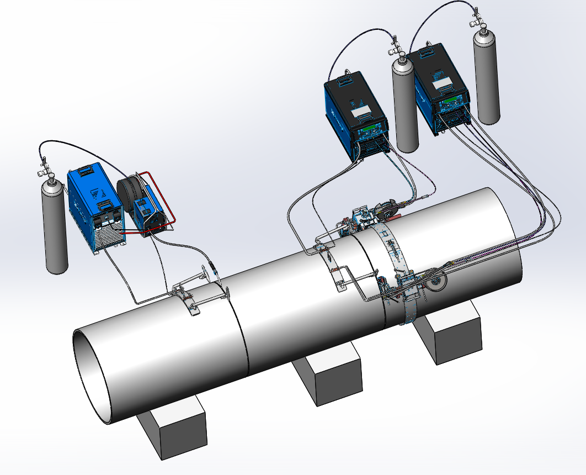 GMAW / FCAW-GS / GTAW All Position Automatic Welding Head With Power Source